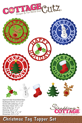 CottageCutz Christmas Tag Topper Set 4x6 RETIRED
